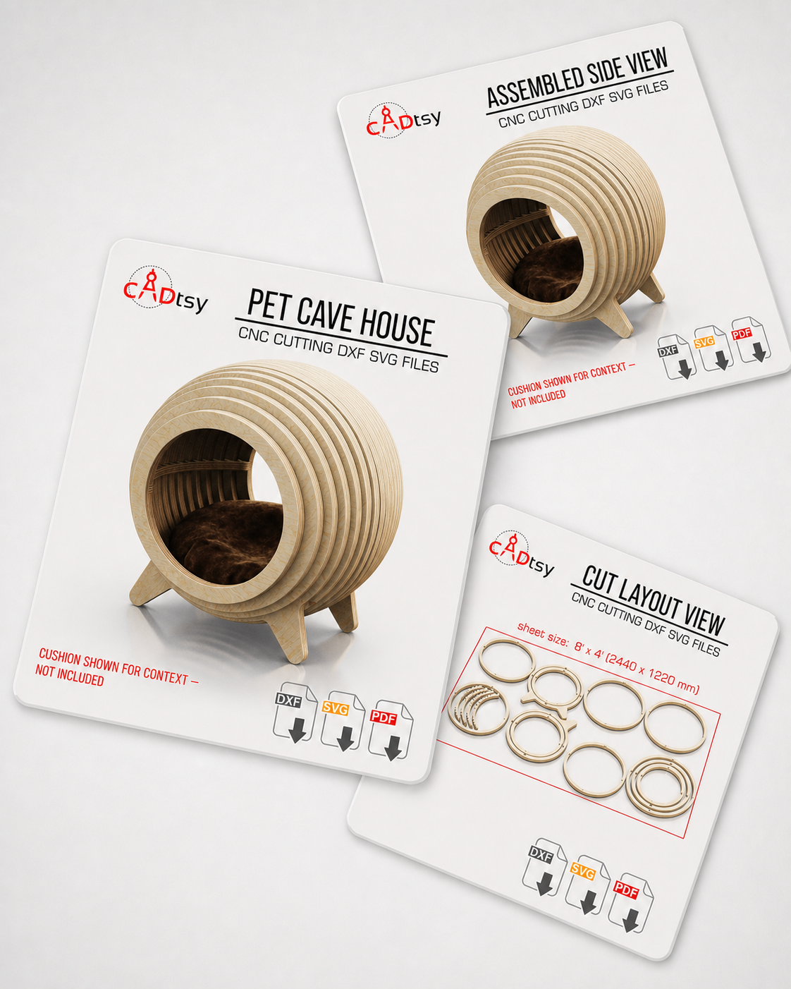 Pet Furniture DXF | CNC Pet Bed & Table Plans – CADtsy