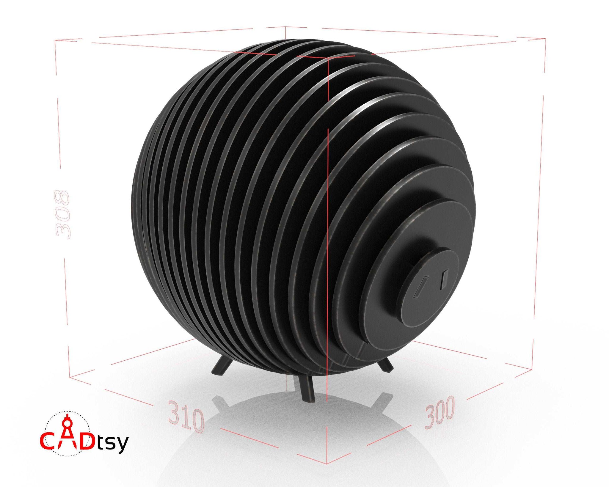 3D Metal Sphere Decor DXF Files for CNC Plasma Cutting