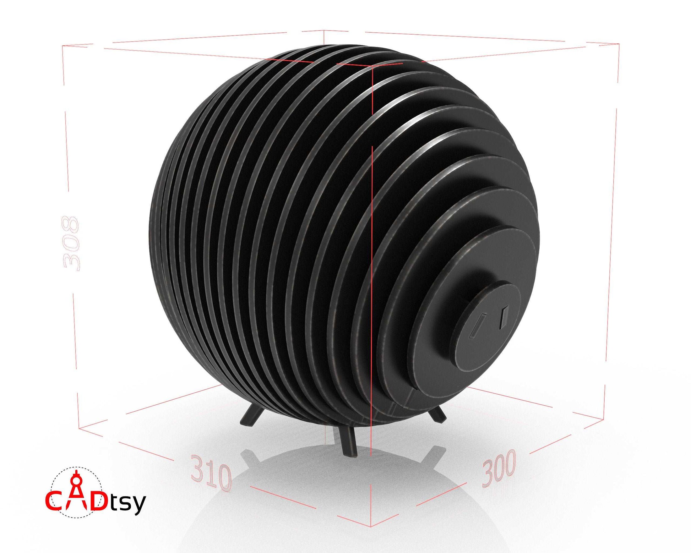 3D Metal Sphere Decor DXF Files for CNC Plasma Cutting
