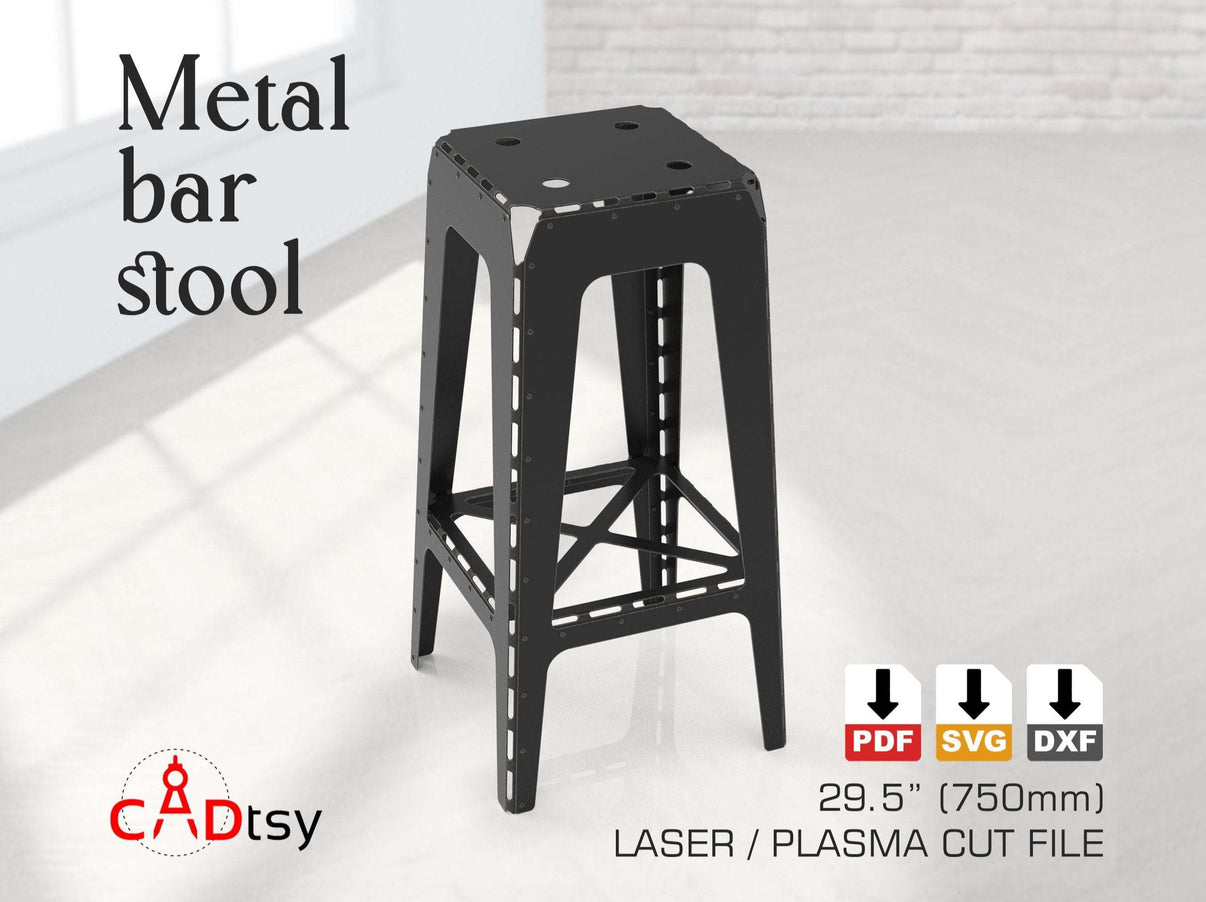 Metal Bar Stool CNC Laser/Plasma Cutting DXF/SVG Files. Industrial ...