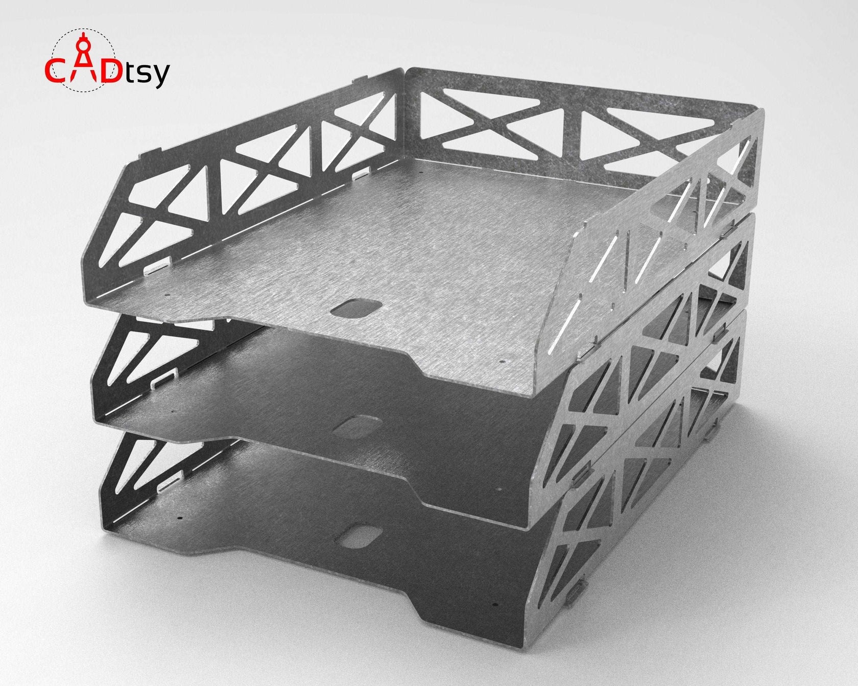 Industrial Style Paper Tray DXF Plasma Cutting DXF Files