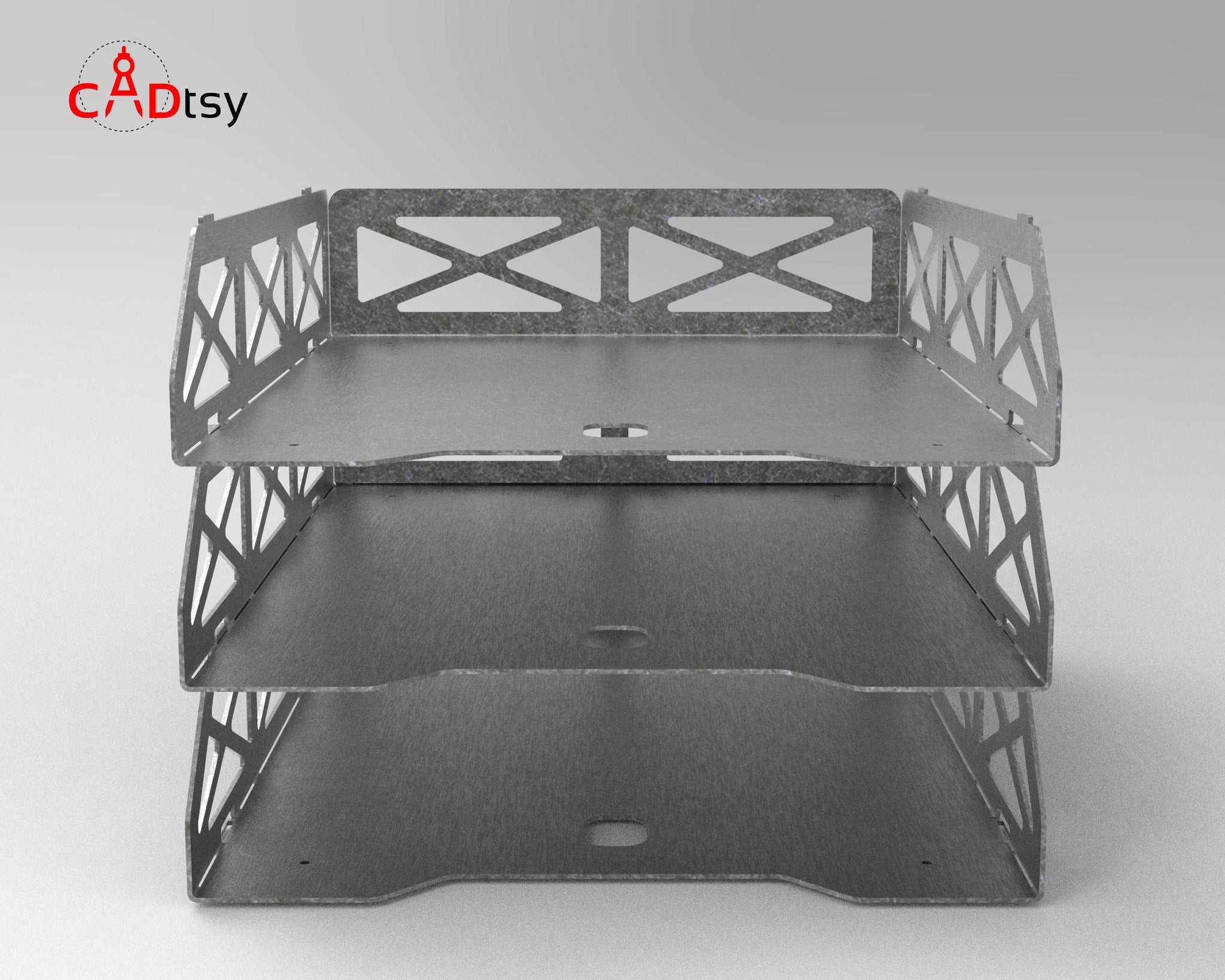 Industrial Style Paper Tray DXF Plasma Cutting DXF Files