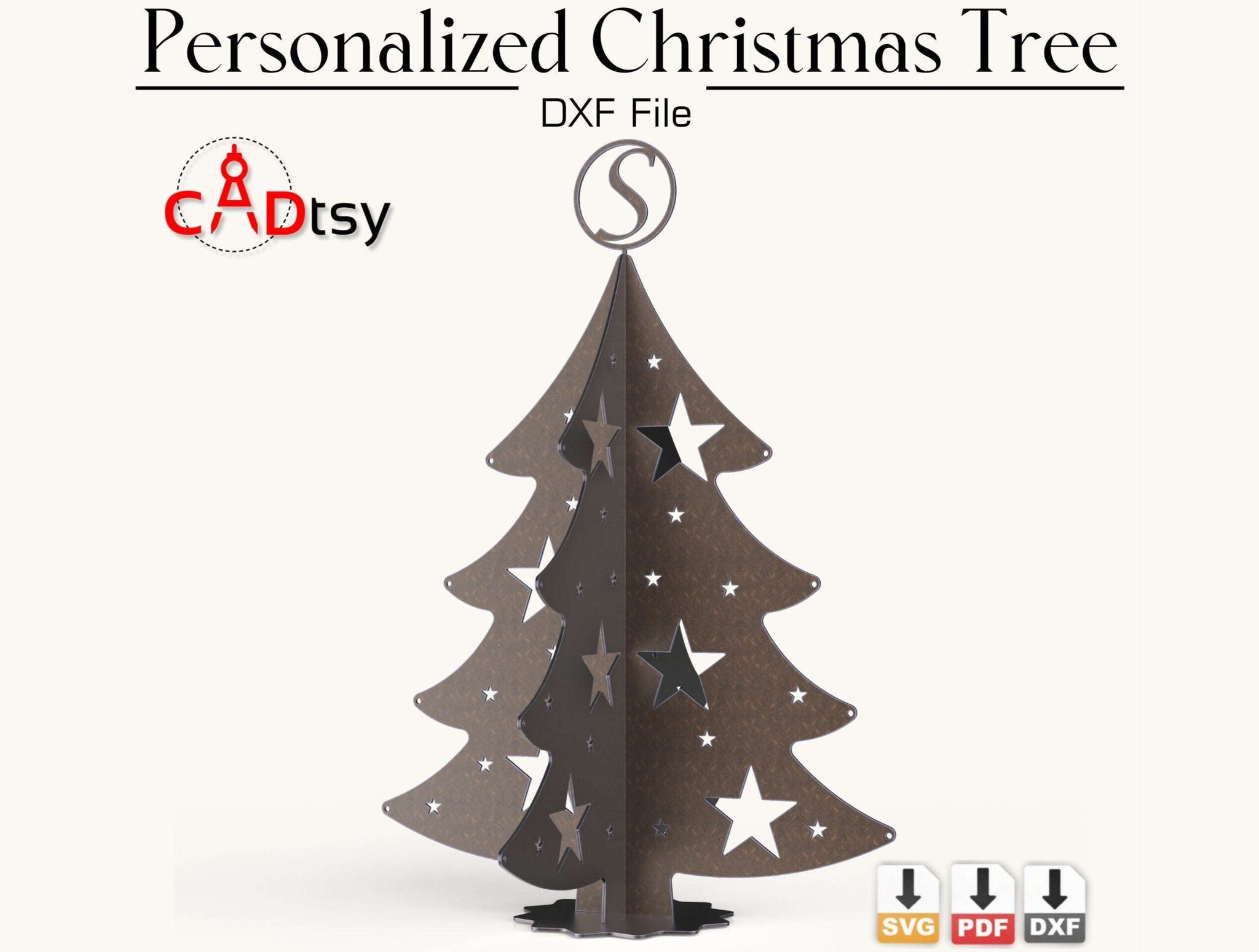 Personalized Christmas Tree DXF / SVG - Laser Cutting Files. Full ...