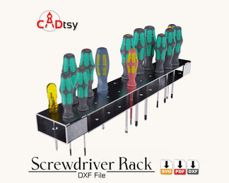 Screwdriver Wall Rack DXF Plasma Cut File. Tool Organizer