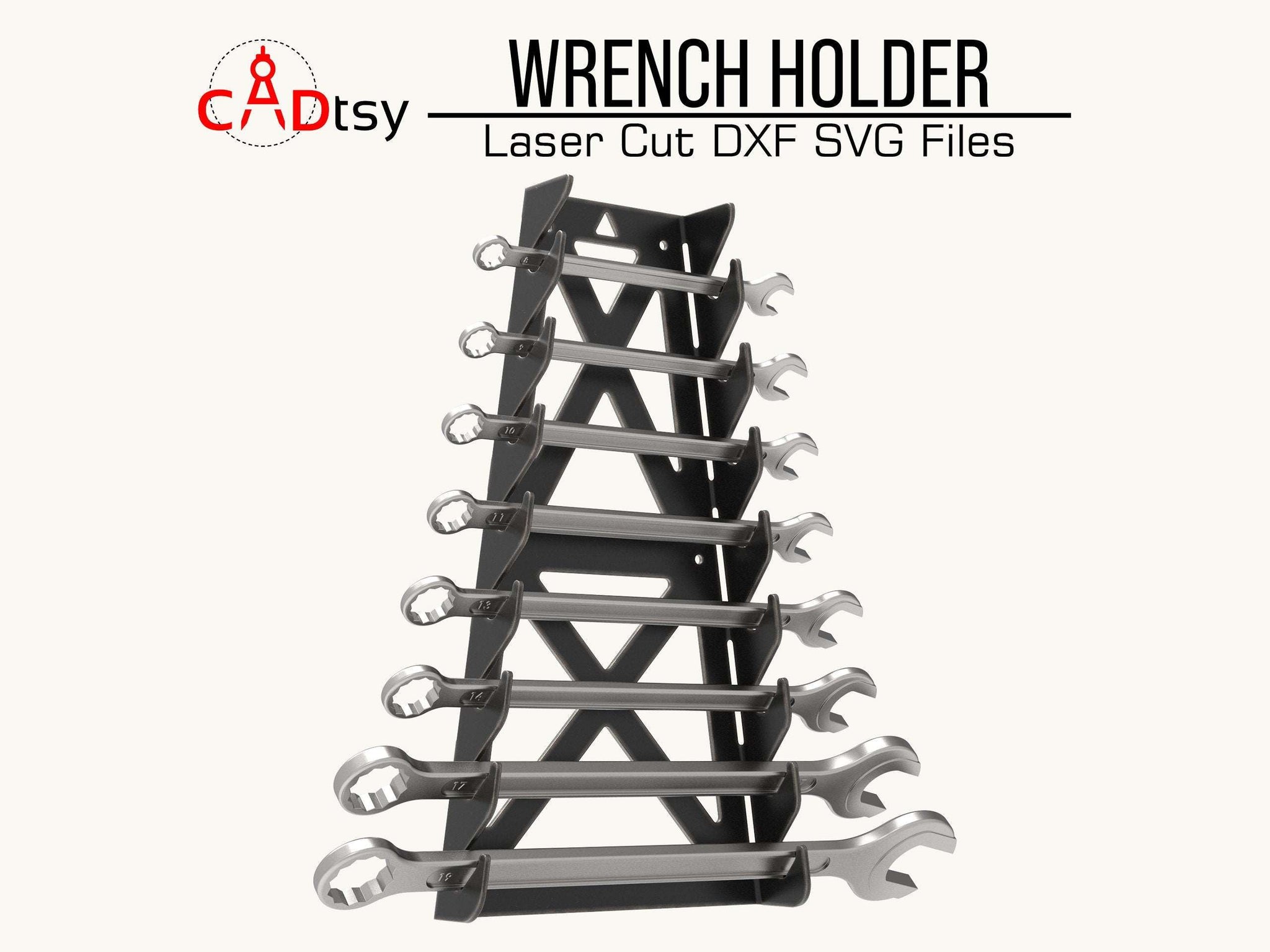 Wrench Holder DXF for CNC Plasma Cutting. Workshop Organizer