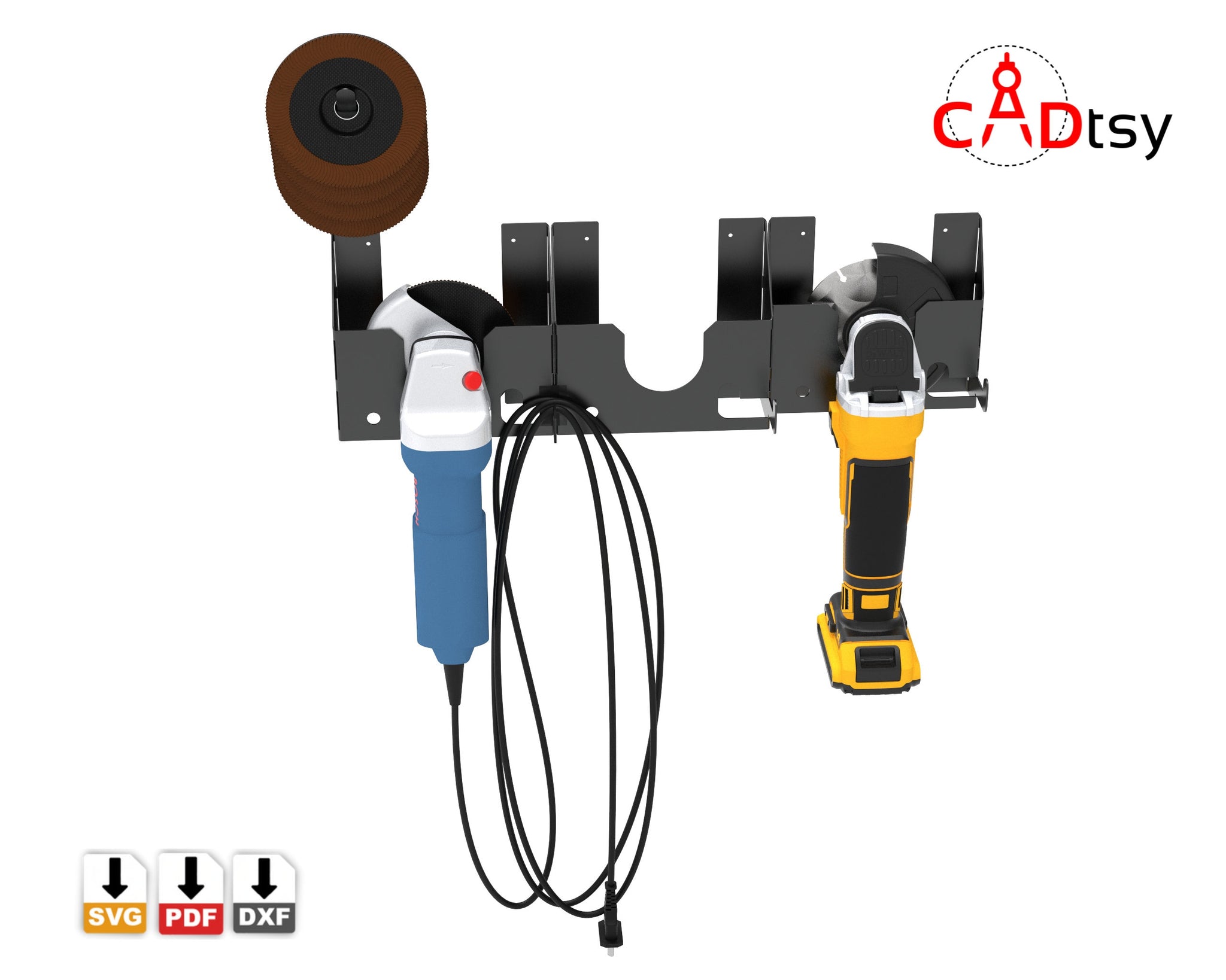 Angle Grinder Hanger Holder DXF for CNC Plasma (3 Types)