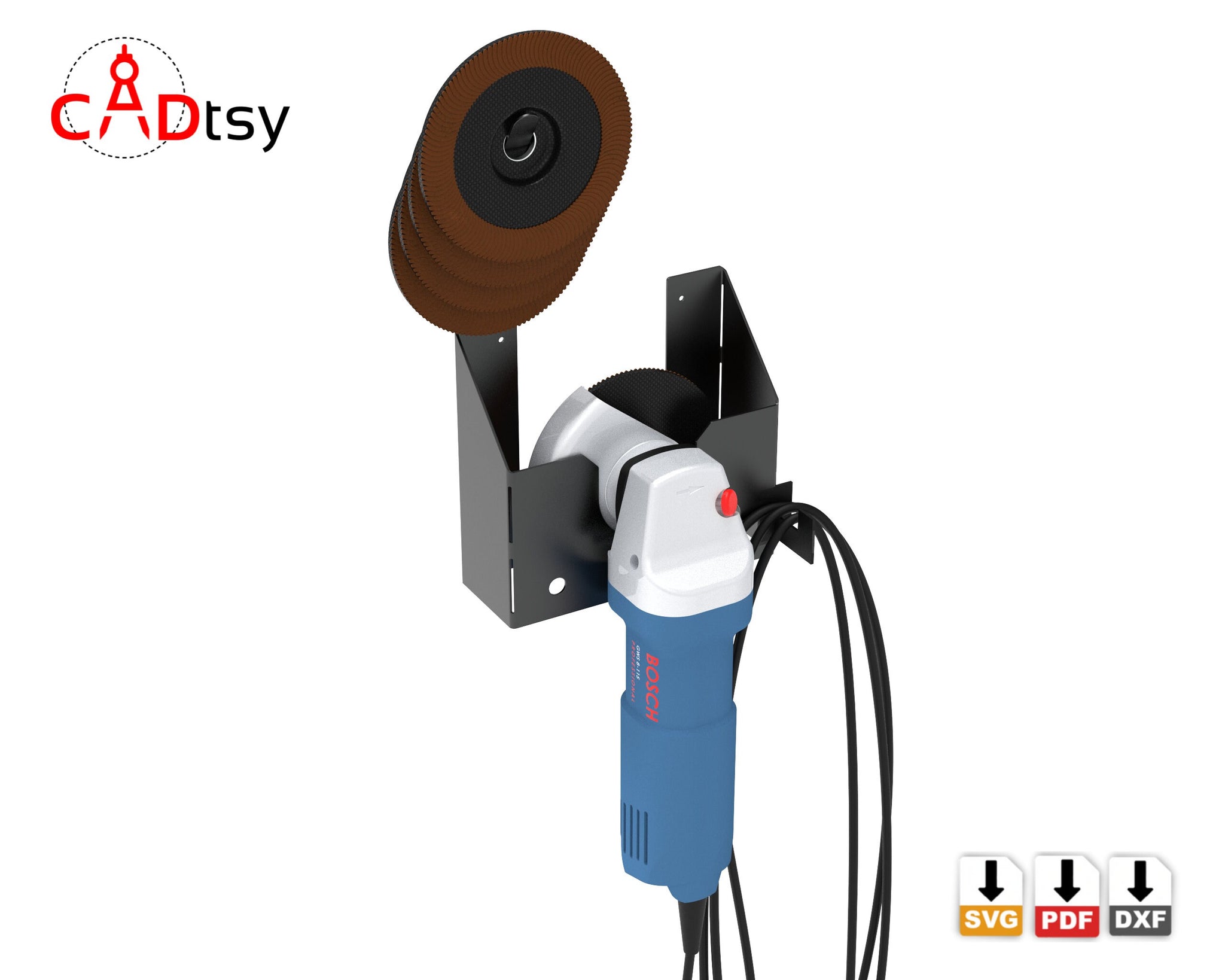 Angle Grinder Hanger Holder DXF for CNC Plasma (3 Types)