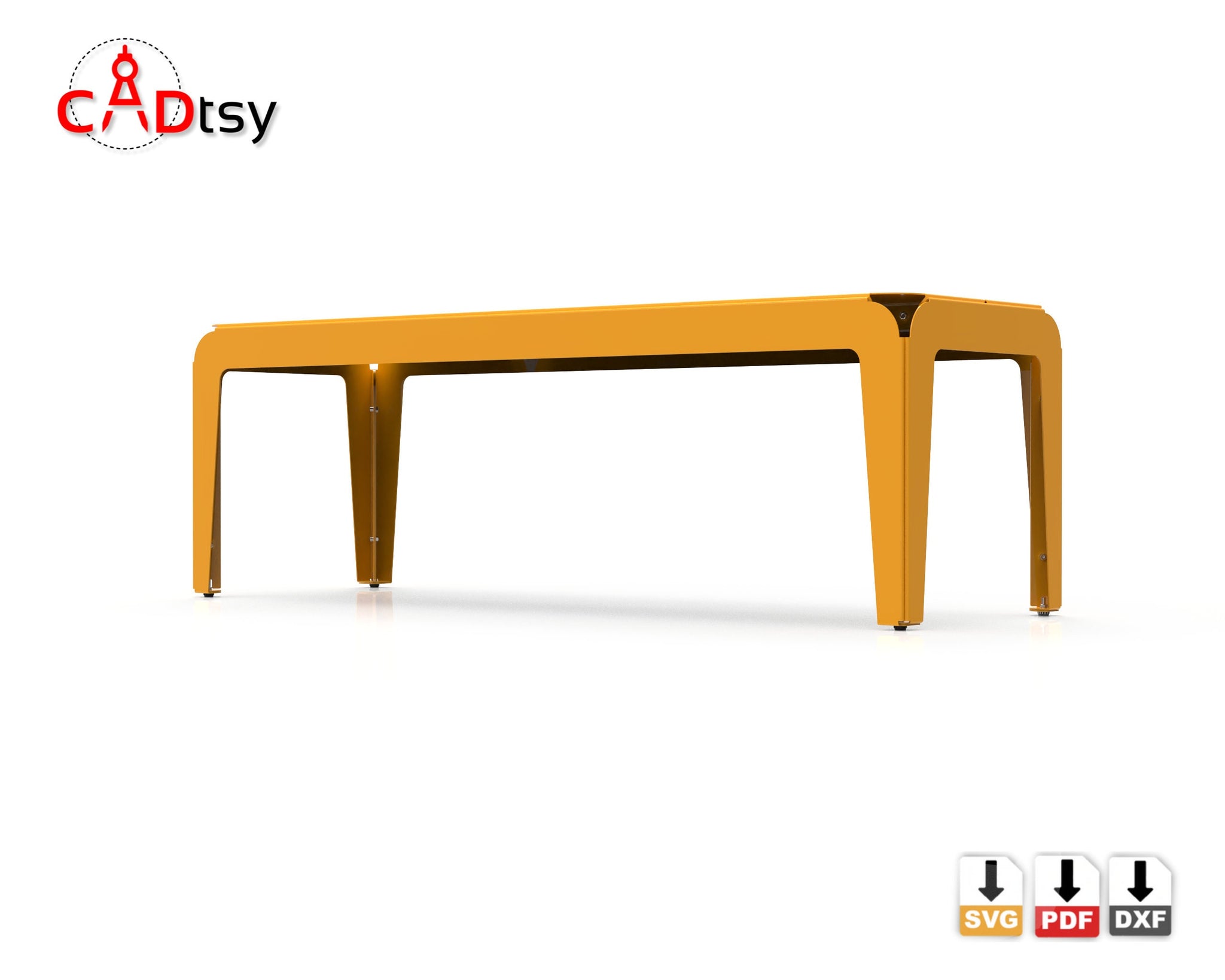 Stylish Metal Bench DXF Plasma Files. Length 1400mm