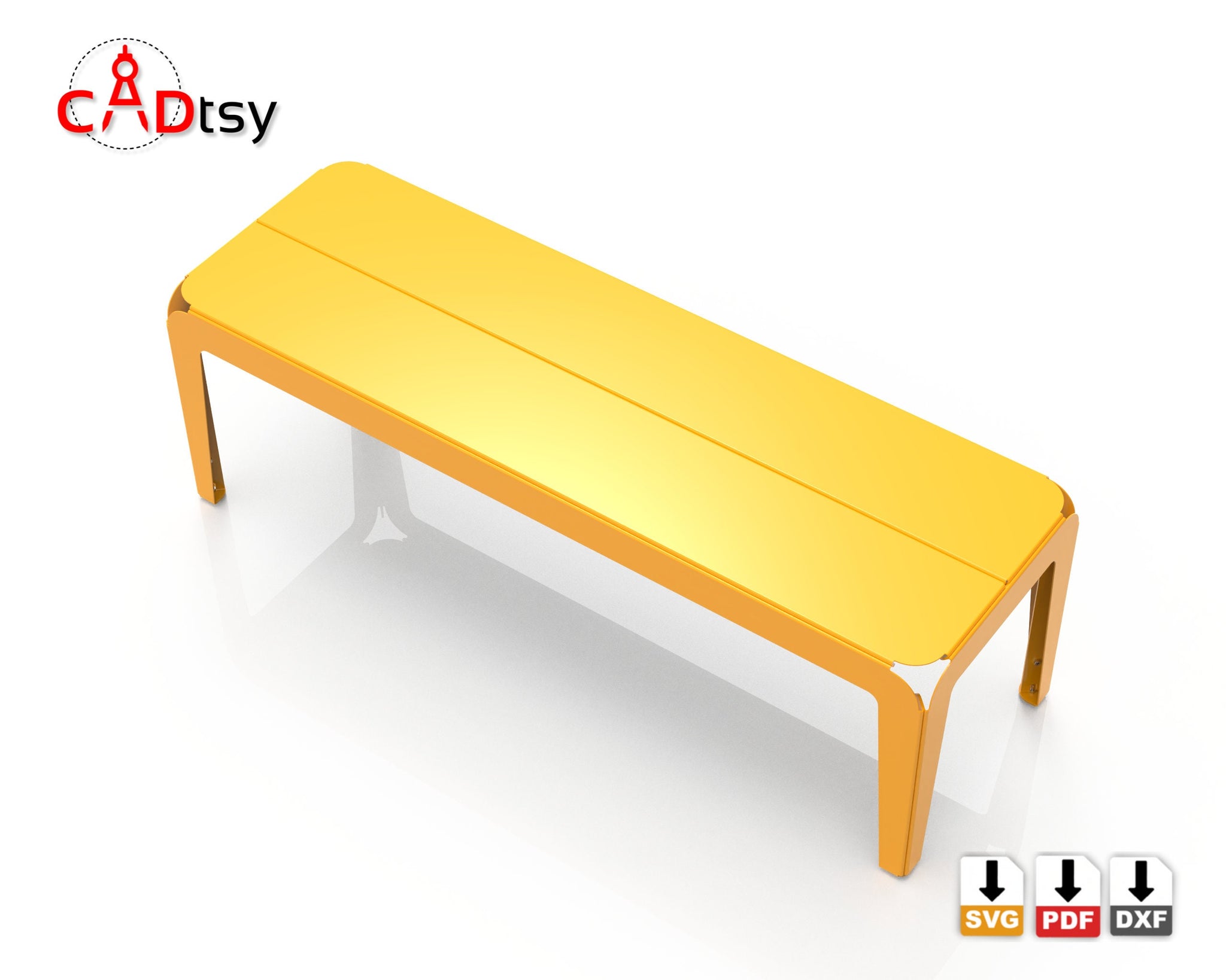Stylish Metal Bench DXF Plasma Files. Length 1400mm