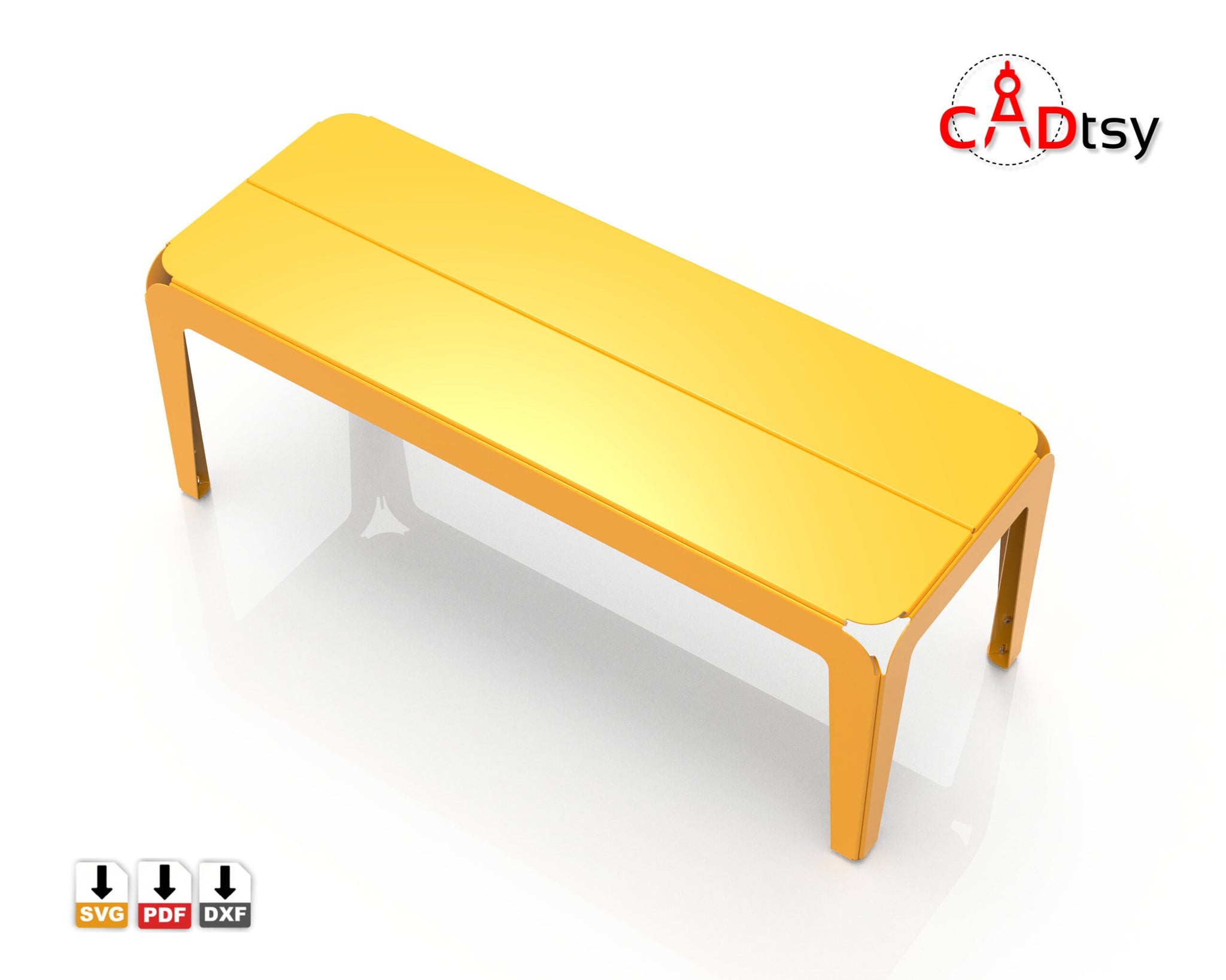 Metal Bench DXF Files or Plasma Cutting. Length -1200mm