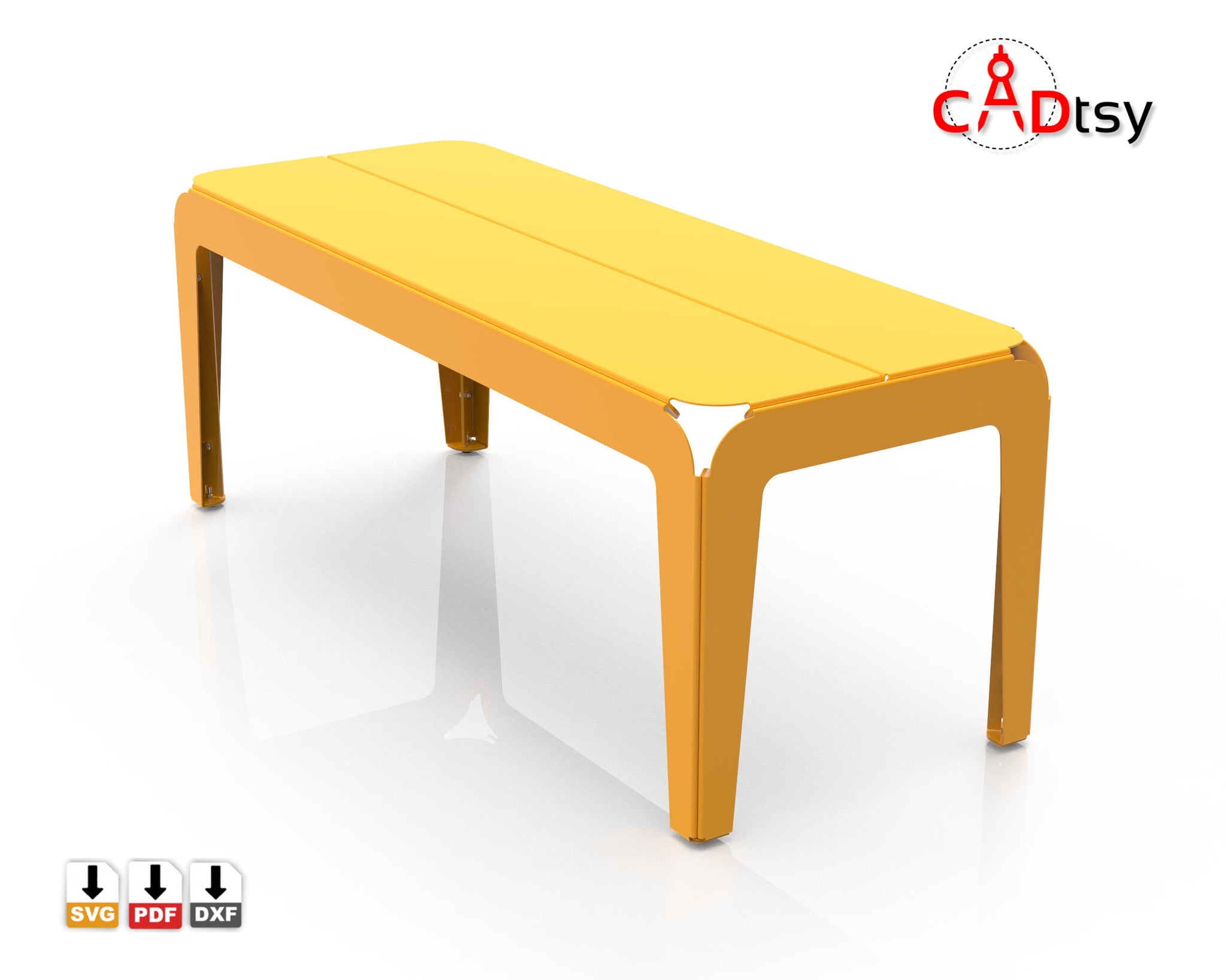 Metal Bench DXF Files or Plasma Cutting. Length -1200mm