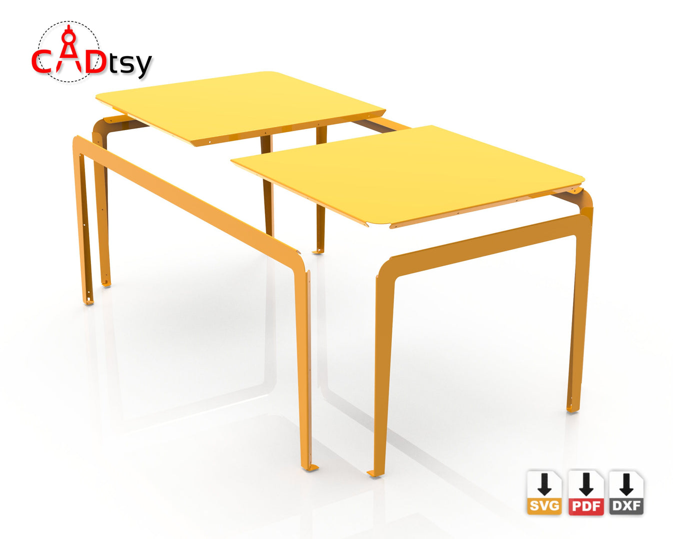 Elegant Metal Dining Table DXF Files for Plasma Cutting