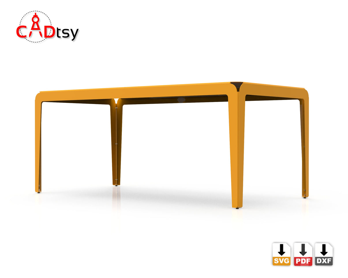 Elegant Metal Dining Table DXF Files for Plasma Cutting