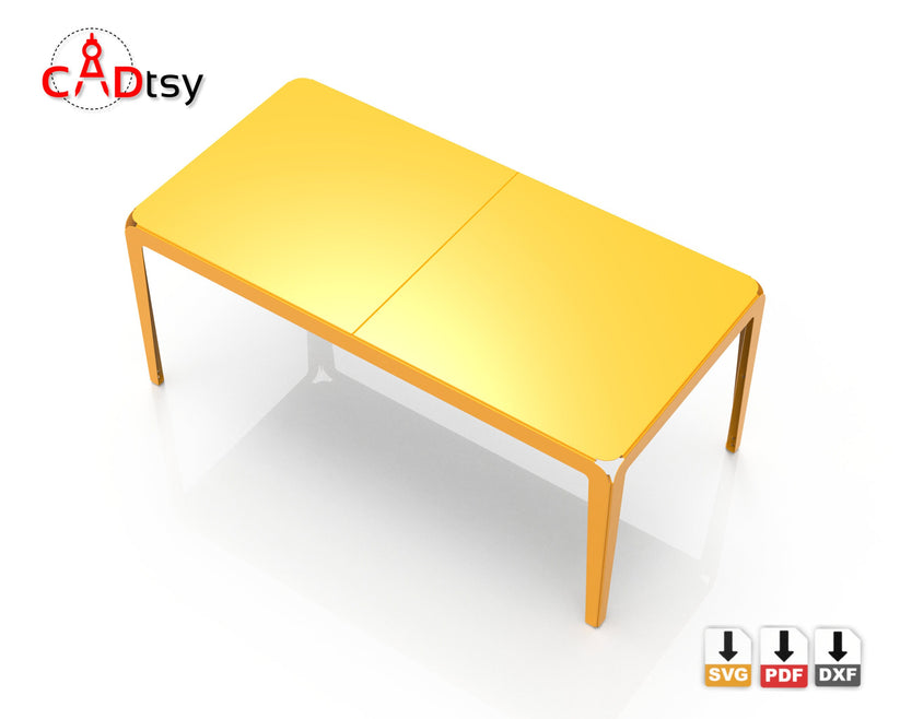 Elegant Metal Dining Table DXF Files for Plasma Cutting