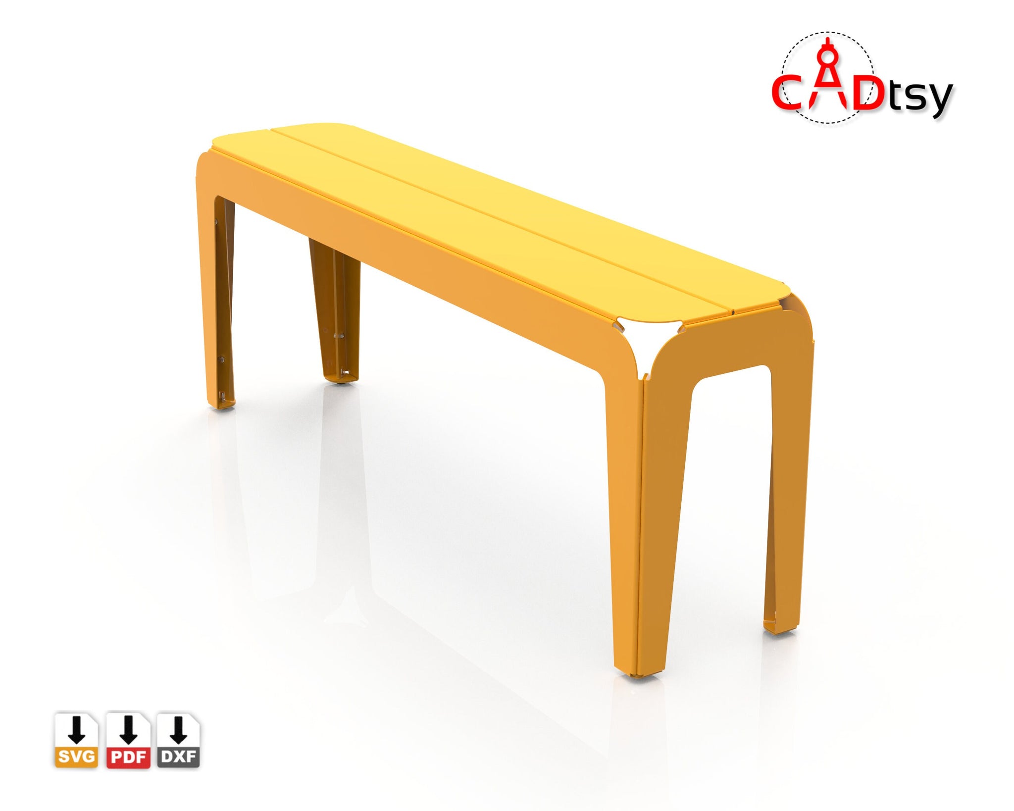 Metal Bench DXF Files (1200mm Narrow) | CNC Plasma | CADtsy