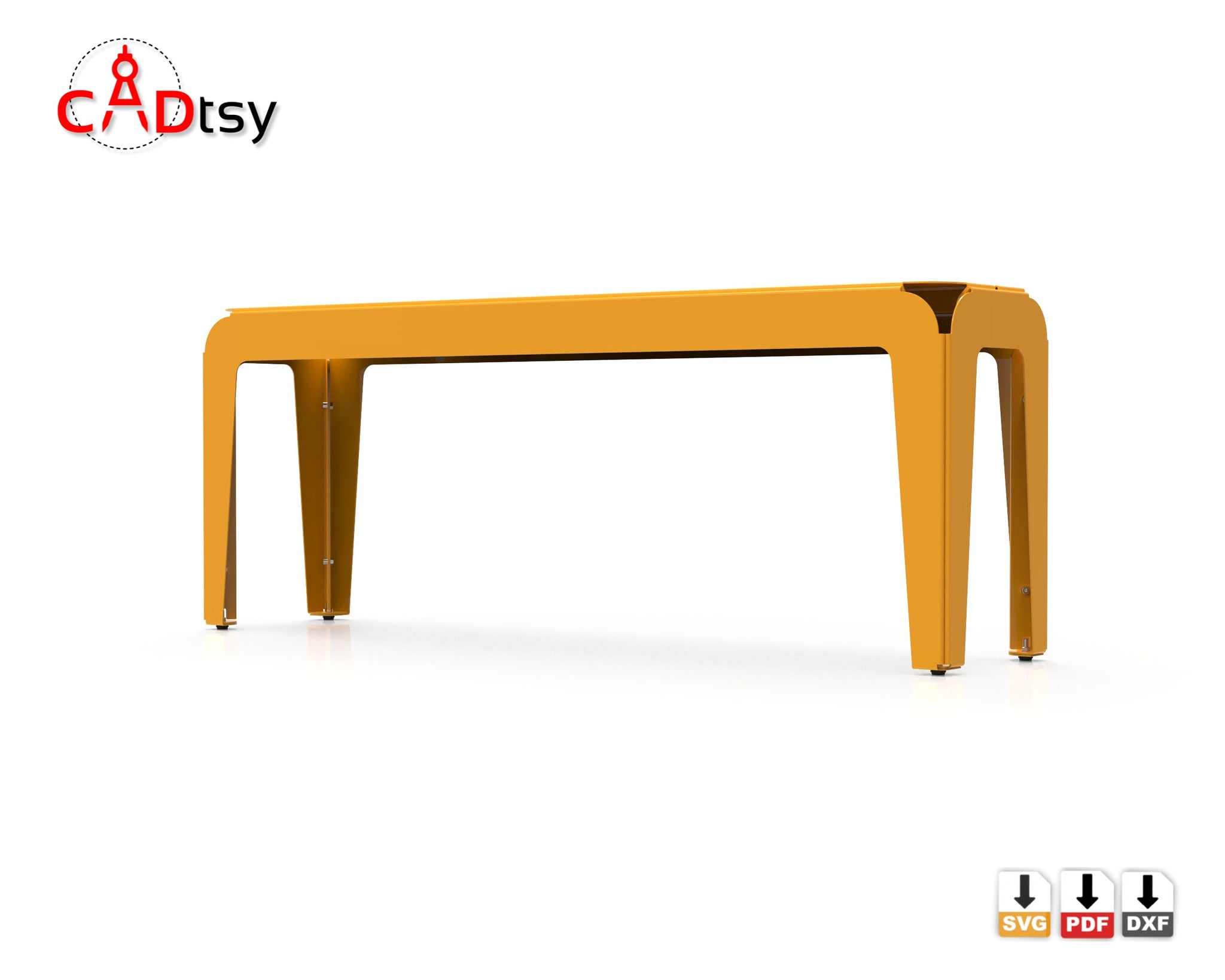 Robust Metal Bench - CNC Plasma/Laser Cutting DXF/SVG Files. Length ...